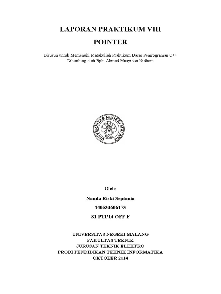 Laporan Praktikum Viii Pointer | PDF