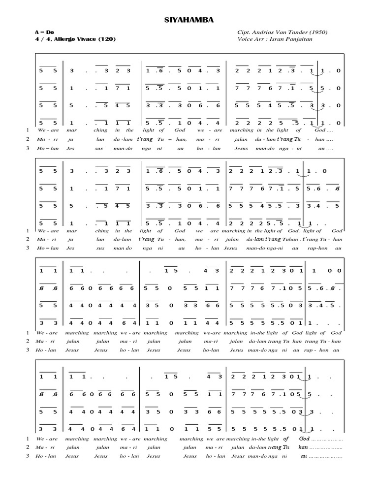 Partitur Satb Siyahamba | PDF