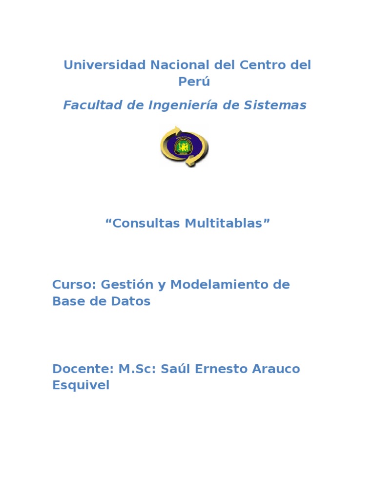 Consultas Multitablas | PDF | SQL | Bases de datos