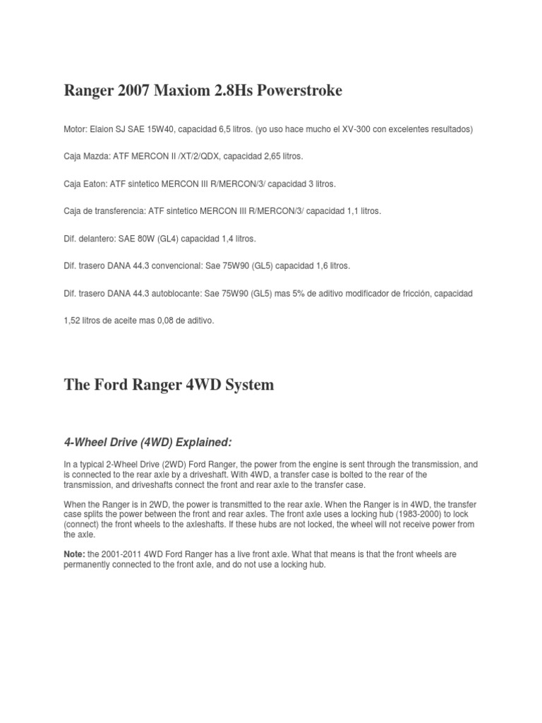 The Ford Ranger 4WD System Explained: A Comprehensive Guide to the 4 ...