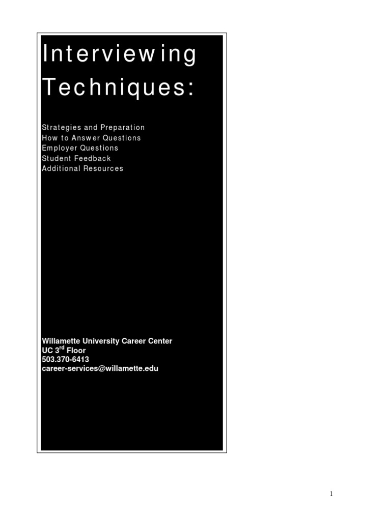 Interviewing Techniques Handout 0811 | PDF | Interview | Persuasion