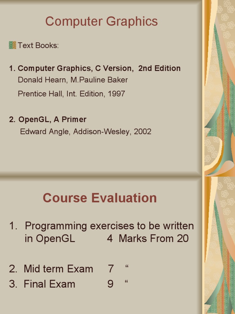 Computer Graphics: Text Books | PDF | Computer Graphics | 3 D Computer ...