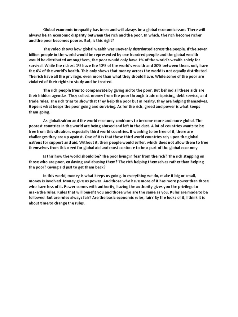 CONTEMPORARY WORLD - Reflection On Vid | PDF | Poverty | Poverty ...