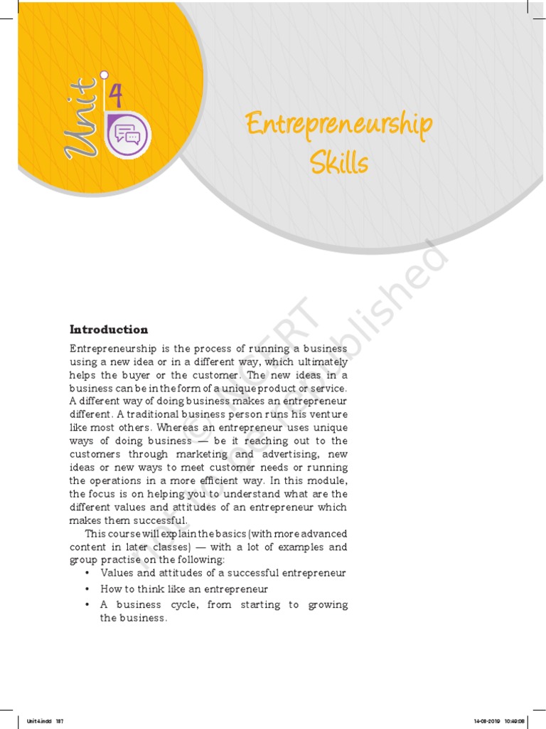 Entrepreneurship Skills: Unit 4.indd 137 14-03-2019 10:49:08 | PDF ...