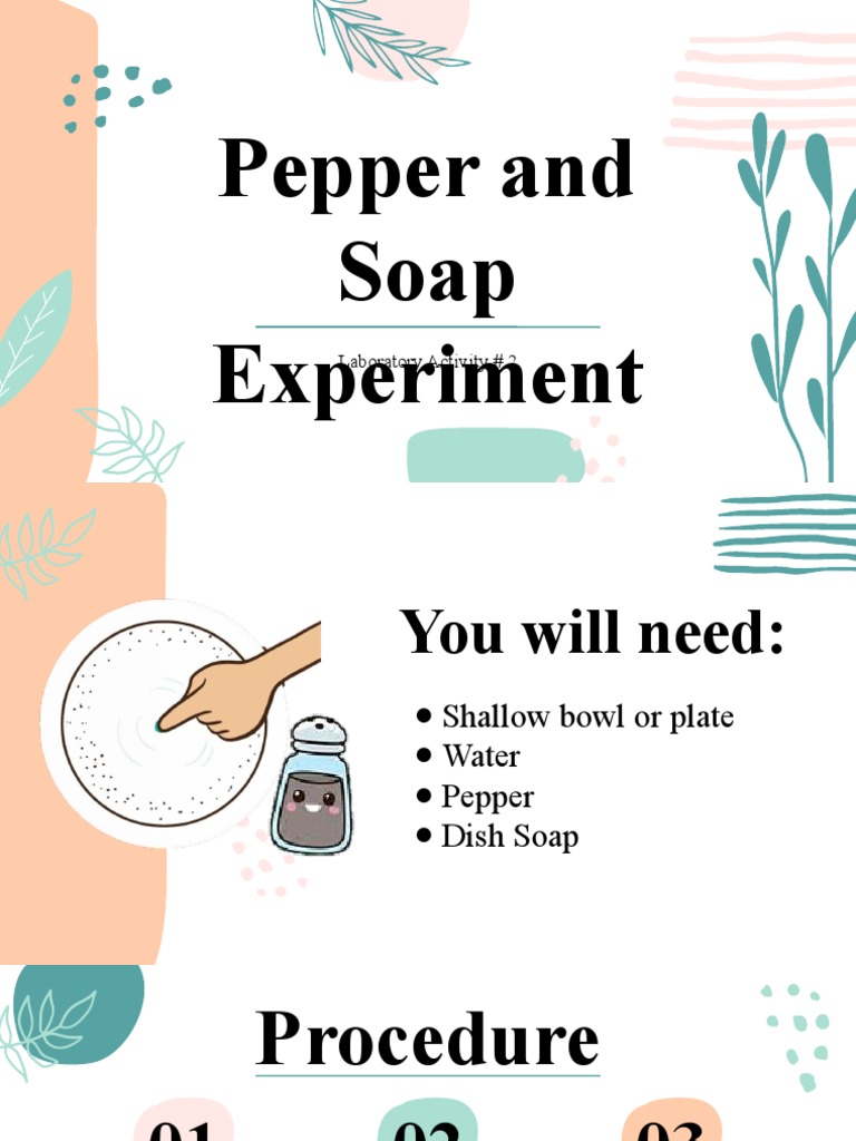 Pepper and Soap Experiment: Laboratory Activity # 2 | PDF | Cooking ...