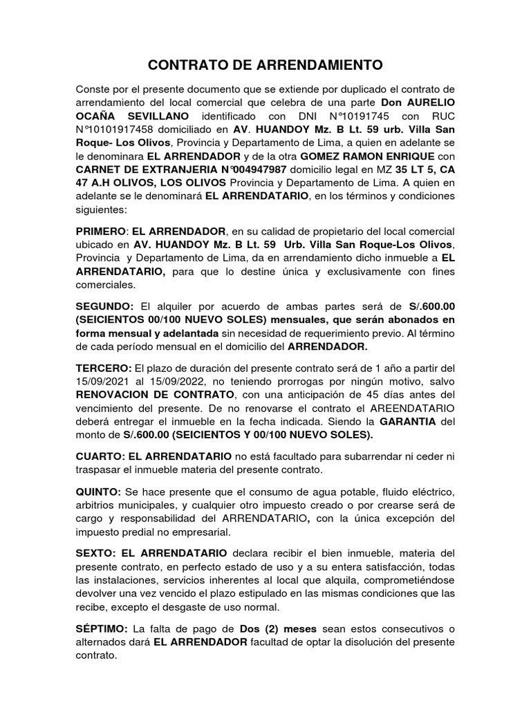 Contrato Formal | PDF | Economias