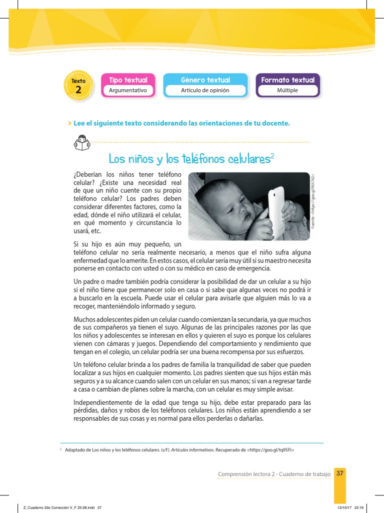 Uso de celulares en niños: pros y contras | PDF | Teléfonos móviles ...