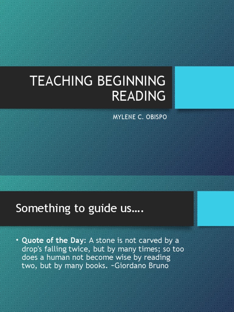 Teaching Beginning Reading: Mylene C. Obispo | PDF | Phonics | Linguistics