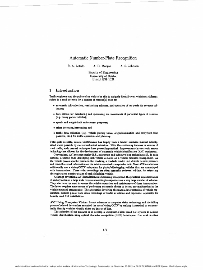 Automatic Number-Plate Recognition | PDF | Input/Output | Video