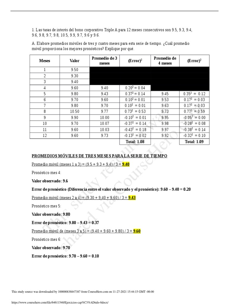 Ejercicios Cap Tulo 6 | PDF