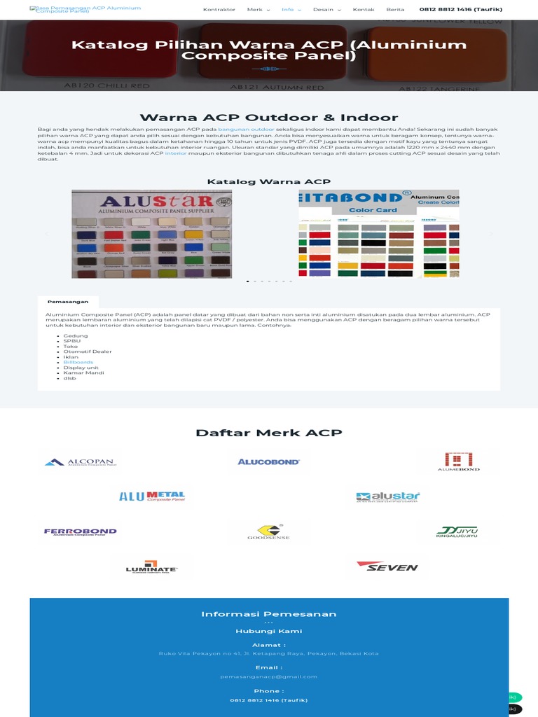Katalog Pilihan Warna ACP Aluminium Comp | PDF | Teknologi & Rekayasa