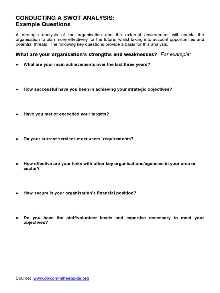 SWOT Analysis Guide for Organizations | PDF | Swot Analysis | Business
