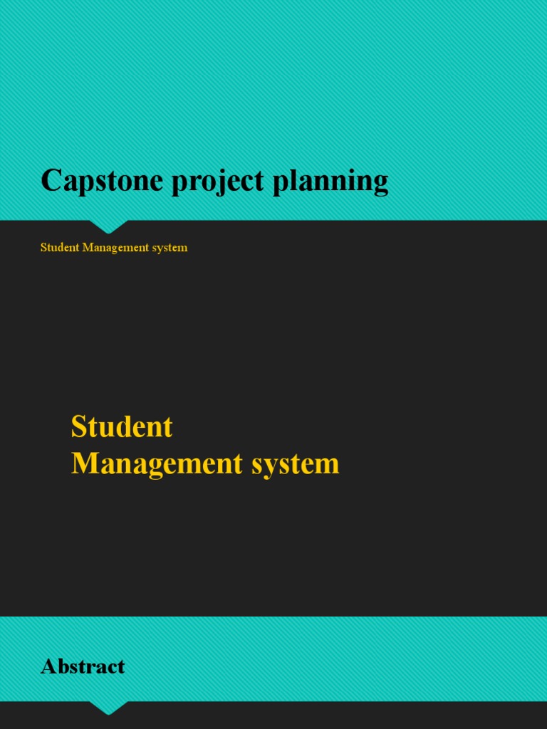 Capstone Project Planning Capstone Project Planning: Student Management ...