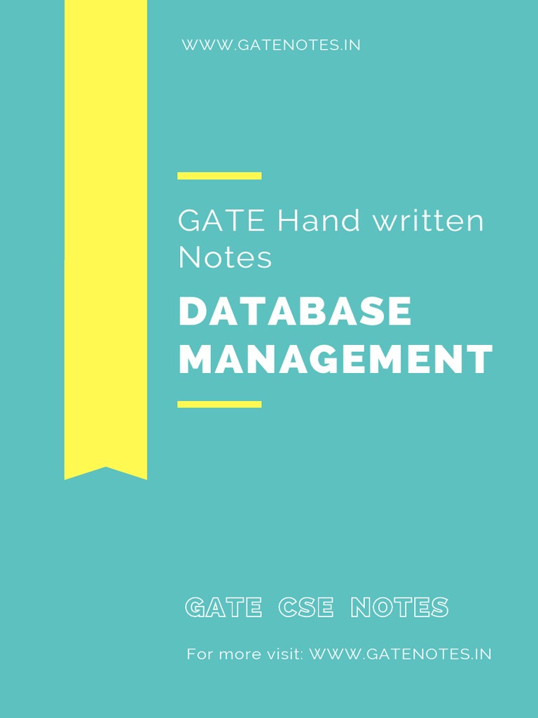 Gate Notes - DBMS(S) - Optimize | PDF