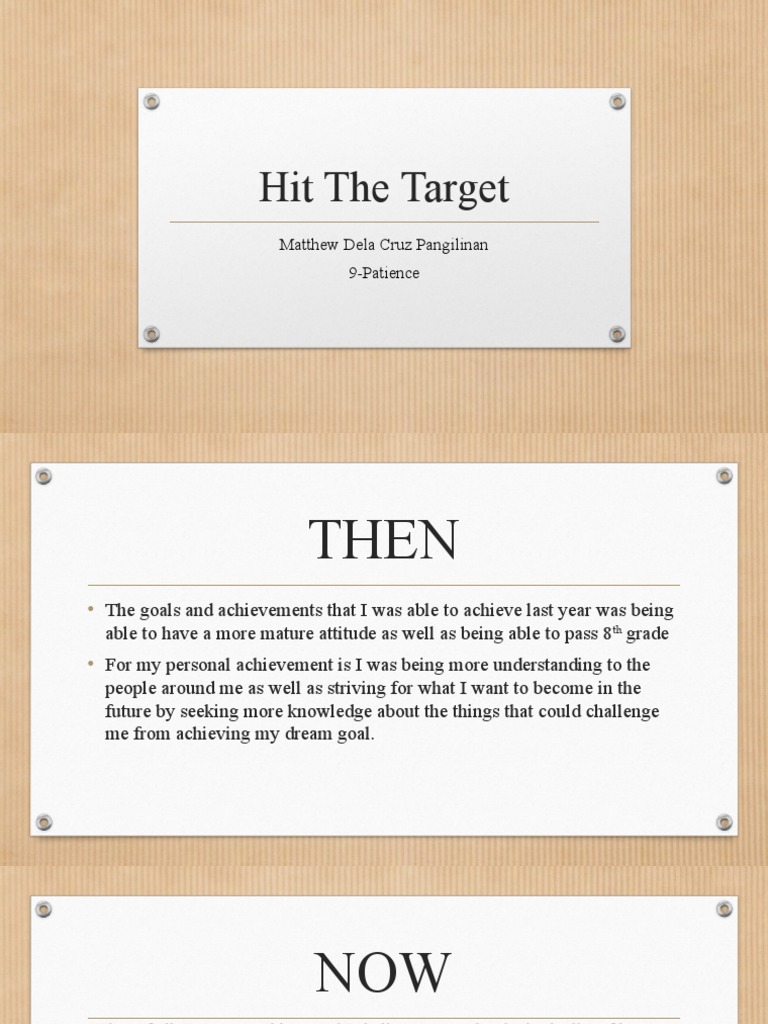 Hit The Target: Matthew Dela Cruz Pangilinan 9-Patience | PDF