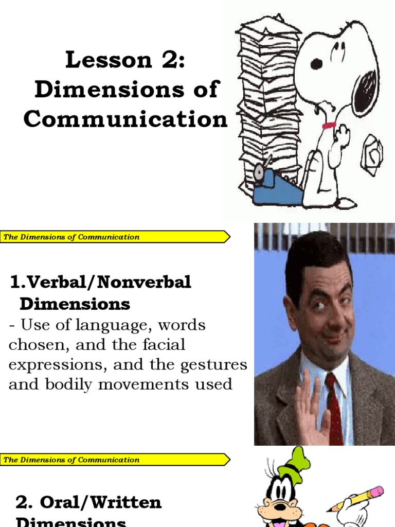 Lesson 2 - The Dimensions of Communication | PDF | Communication ...