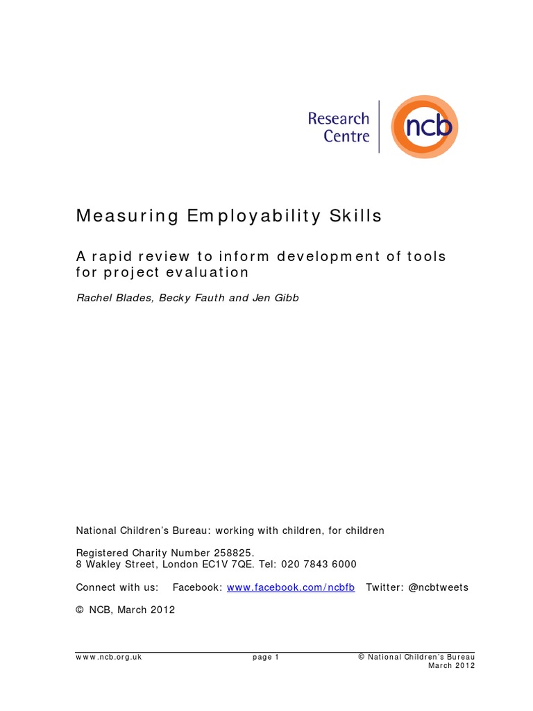 Measuring Employability Skills: A Rapid Review To Inform Development of ...