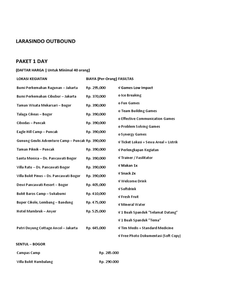 Larasindo Outbound | PDF