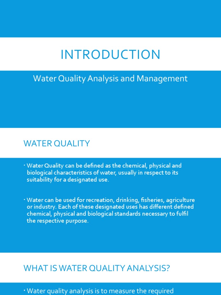 Water Quality Analysis and Management | PDF | Water Quality | Water