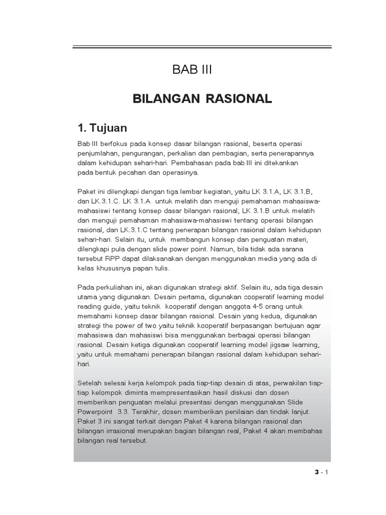 Bilangan Rasional Dan Operasinya | PDF