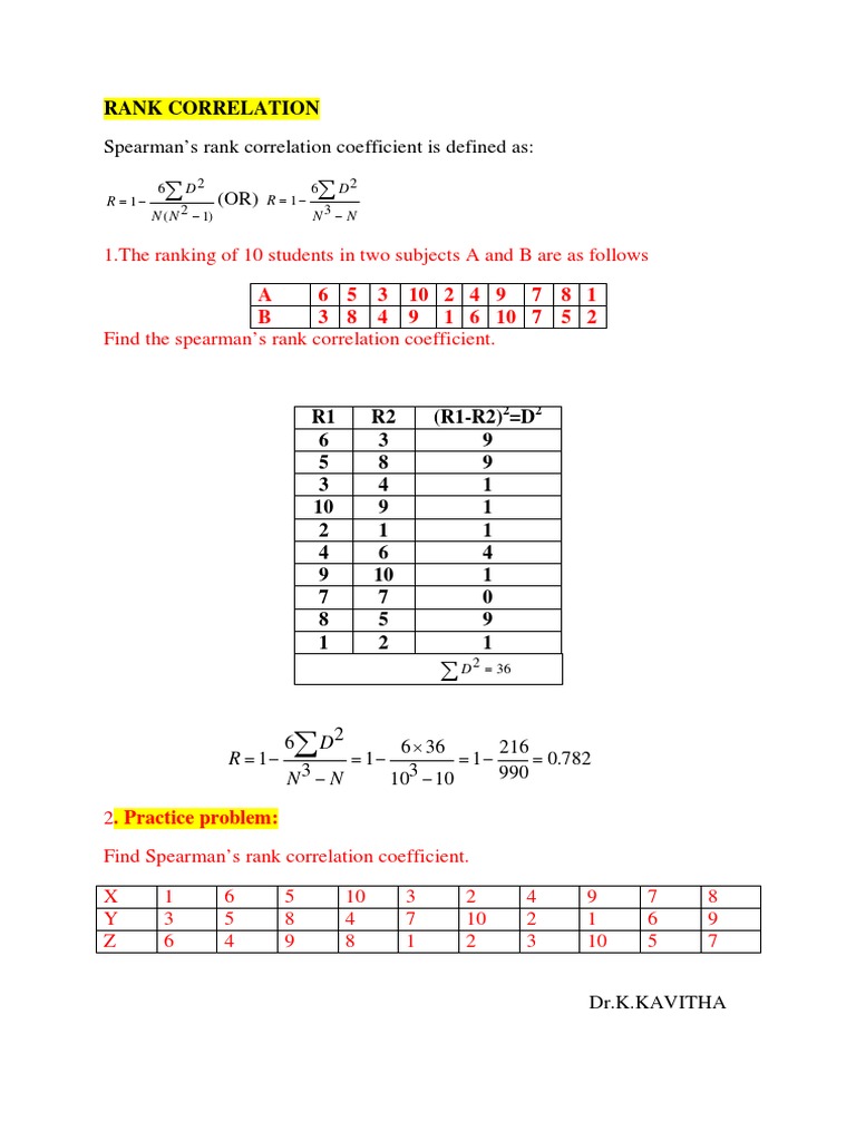 Rank Cor. Regression | PDF | Correlation And Dependence | Regression Analysis