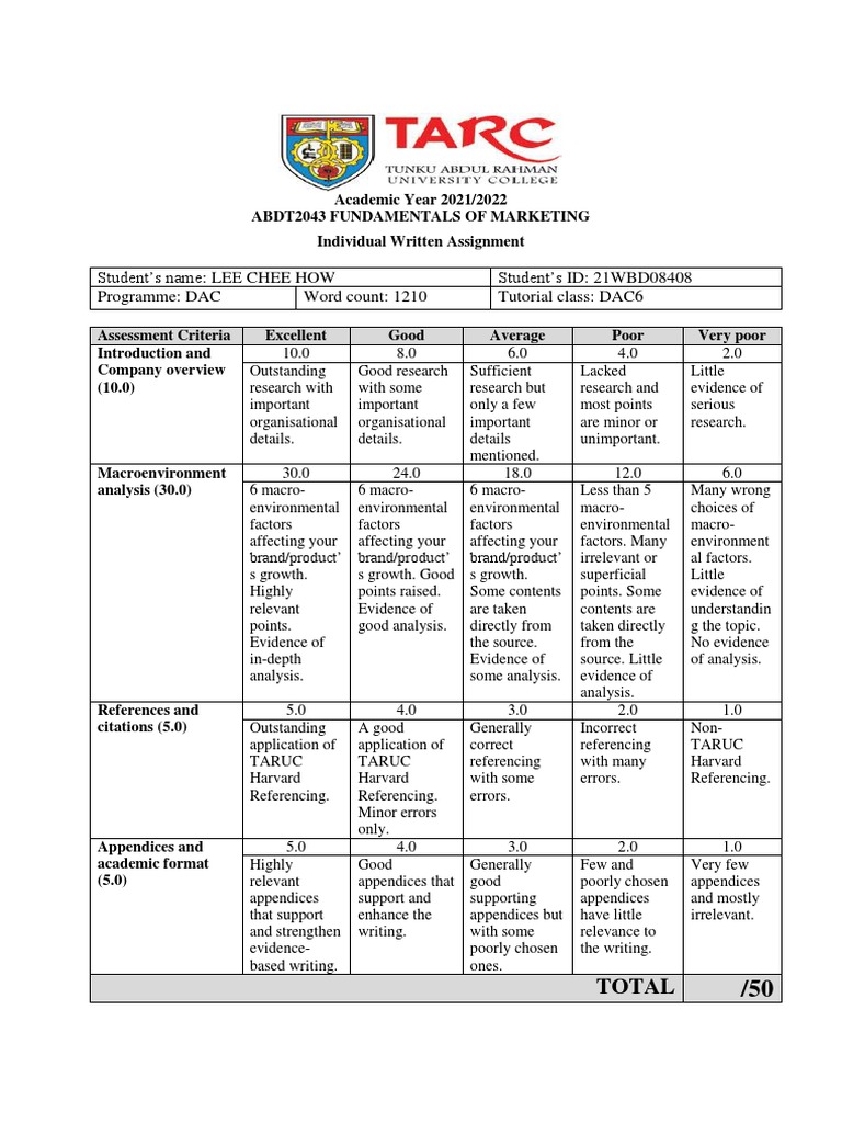 Lee Chee How 21wbd08408 Indvassignment | PDF | Apple Inc. | Malaysia