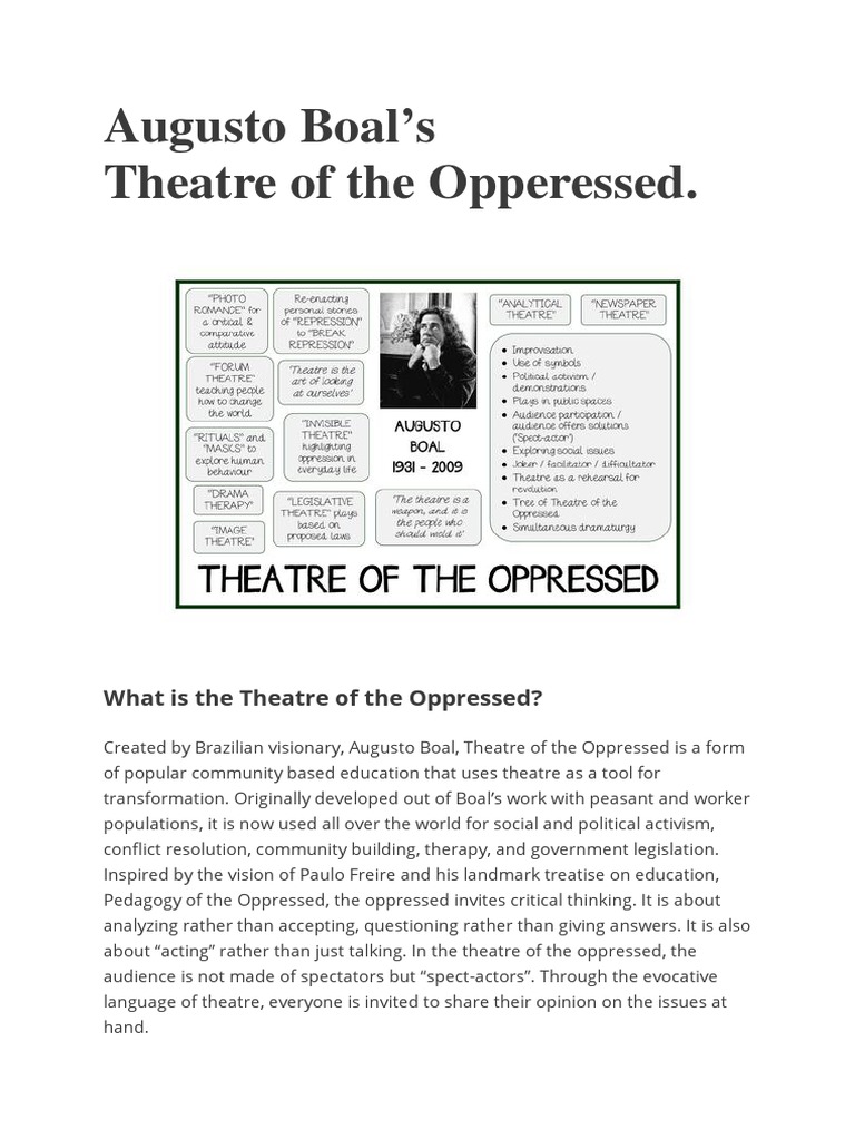 Forum Theatre: A Tool for Creative Activism and Social Change from ...