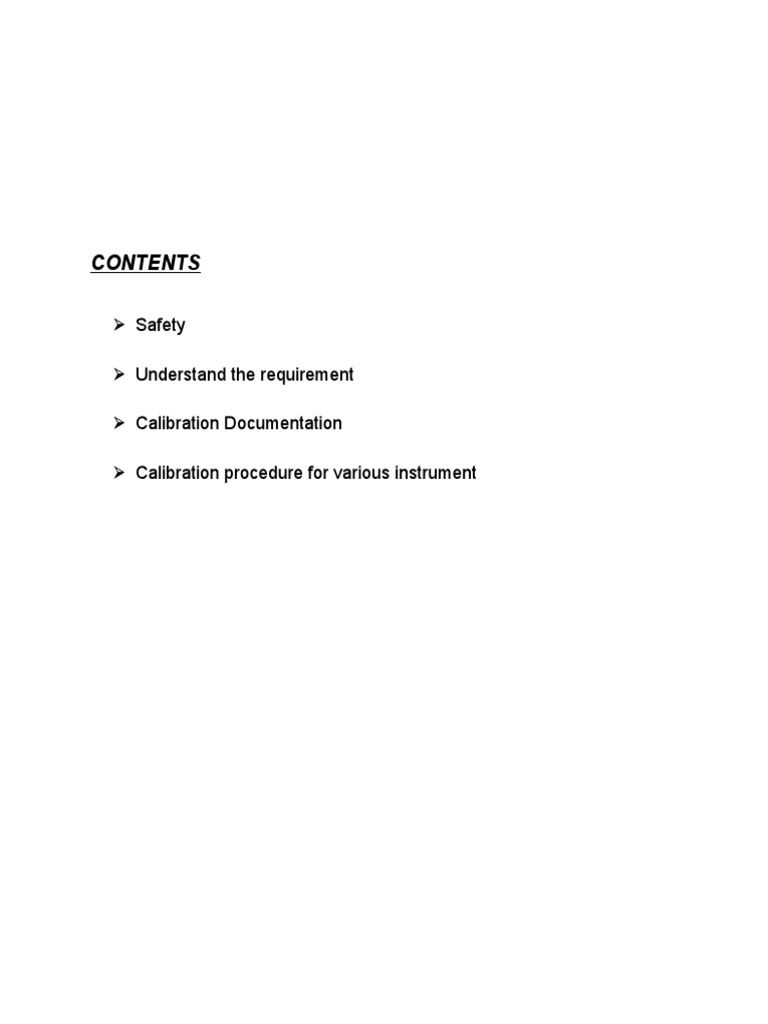 Safety Understand The Requirement Calibration Documentation Calibration ...