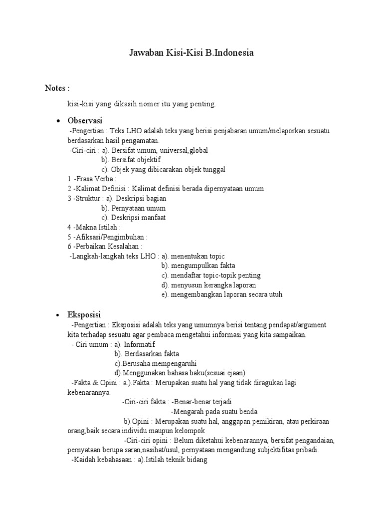 Kisi Kisi Bindo | PDF