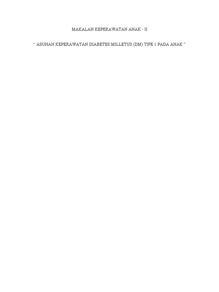 DM Tipe 1 | PDF | Kesehatan Holistik