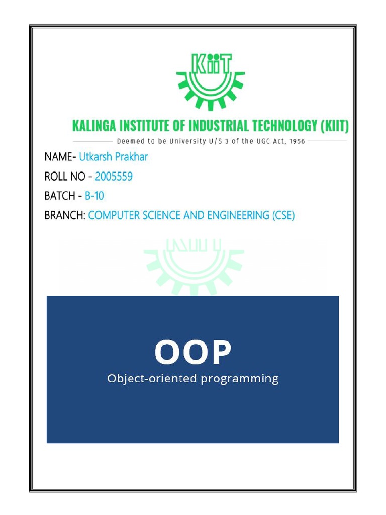 OOP Lab Assgn 9 | PDF | Computer Programming | Software Engineering