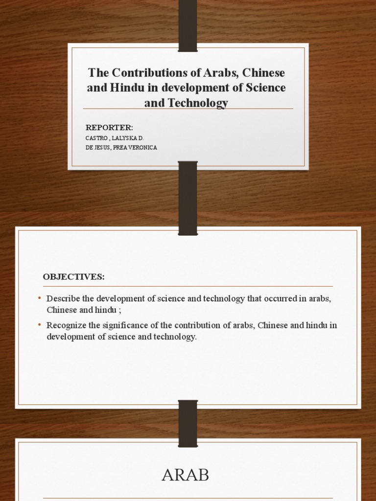 The Contributions of Arabs, Chinese and Hindu in Development of Science ...