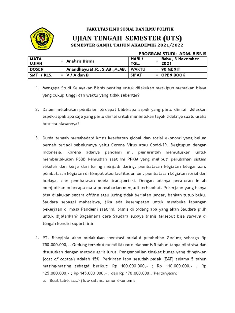 UTS Analisis Bisnis | PDF