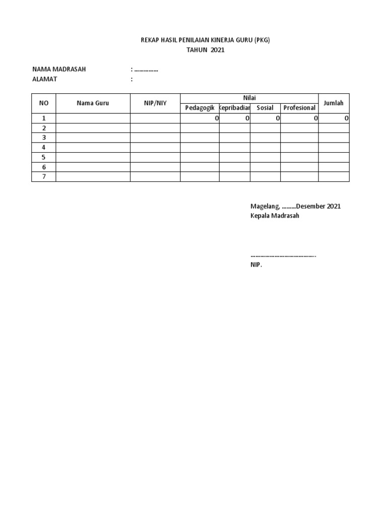 FORM REkap PKG | PDF