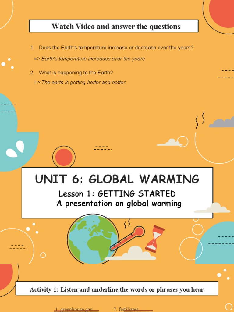 Watch Video and Answer The Questions: 1. Does The Earth's Temperature ...