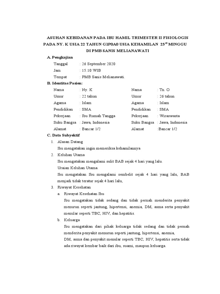 Kasus Dan Pembahasan Hamil TM 2 | PDF