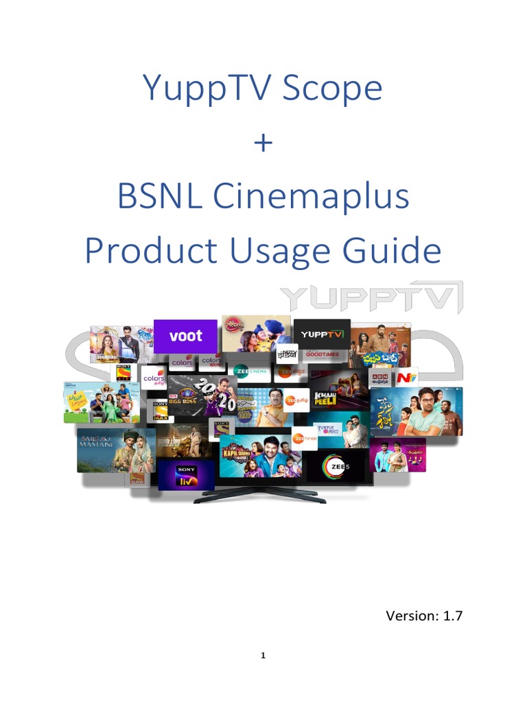 YuppTV Scope BSNL Cinemaplus Usage Guide v1.7 | PDF | Ios | Android (Operating System)