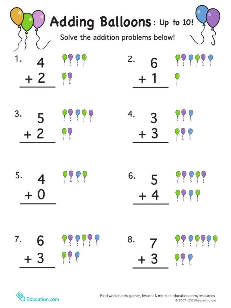 Adding Up To 10 | PDF