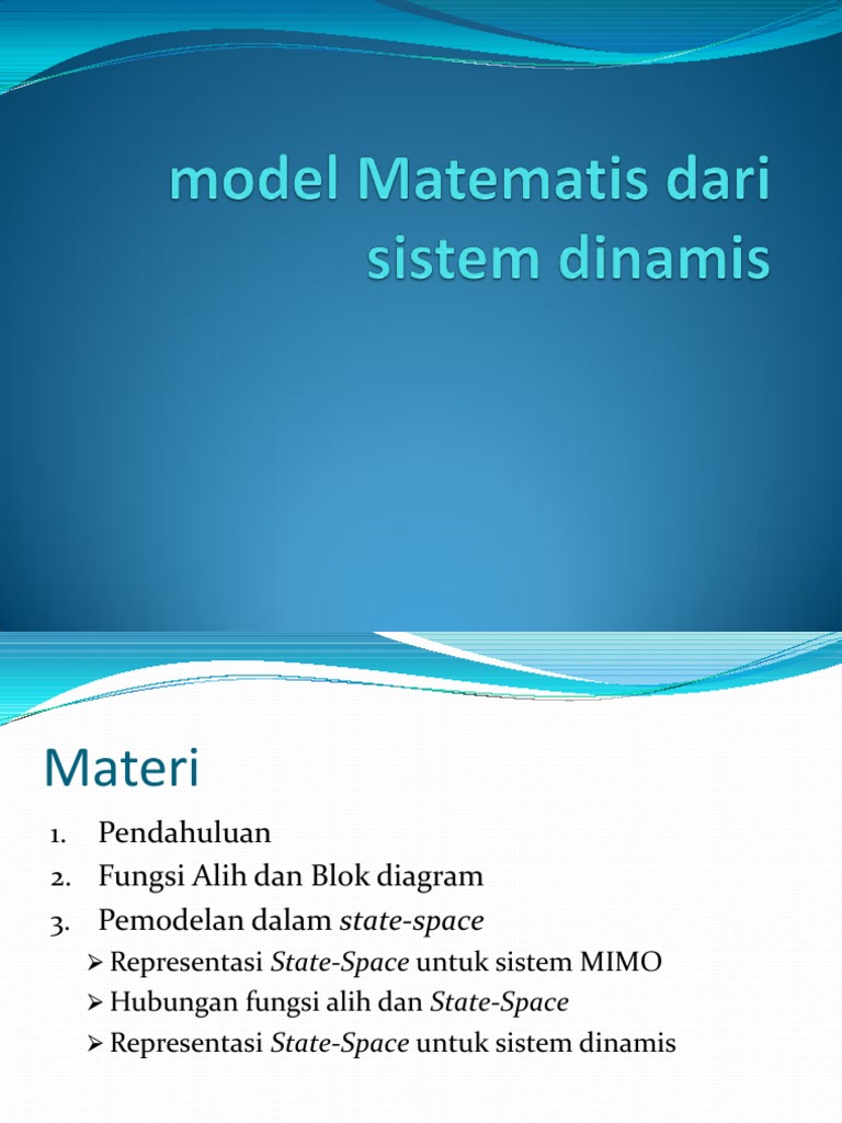 Model Matematis Dari Sistem Dinamis | PDF