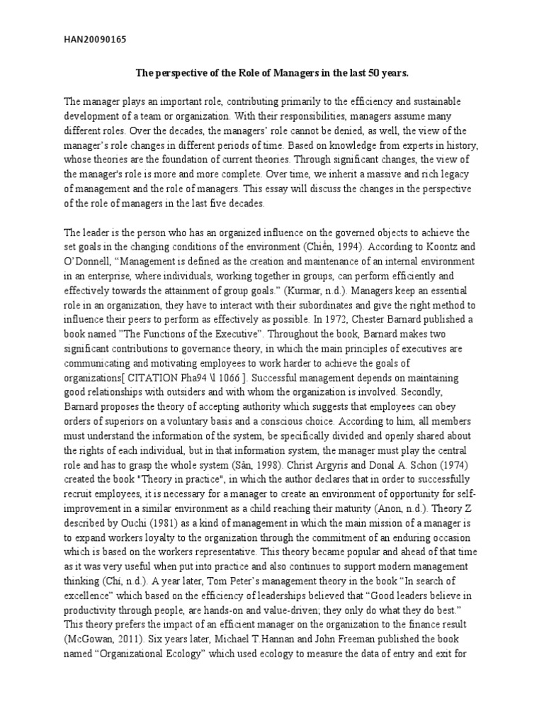 Evolution of Managerial Roles Over 50 Years | PDF | Motivation ...