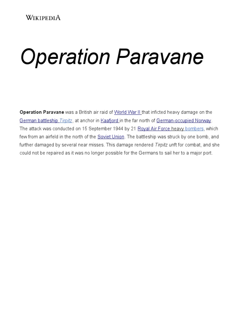 Operation Paravane - Wikipedia | PDF | Warfare | Military