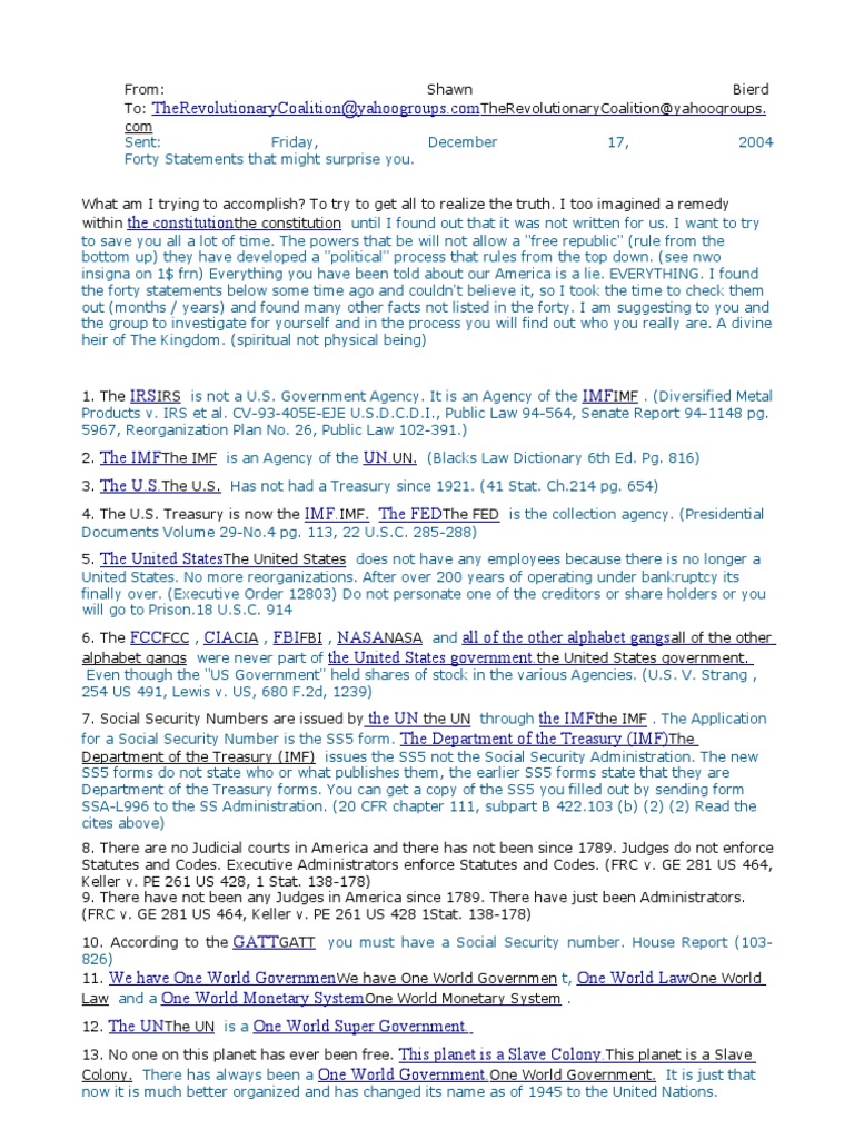 40 Statements You Must Know | PDF | Federal Government Of The United ...