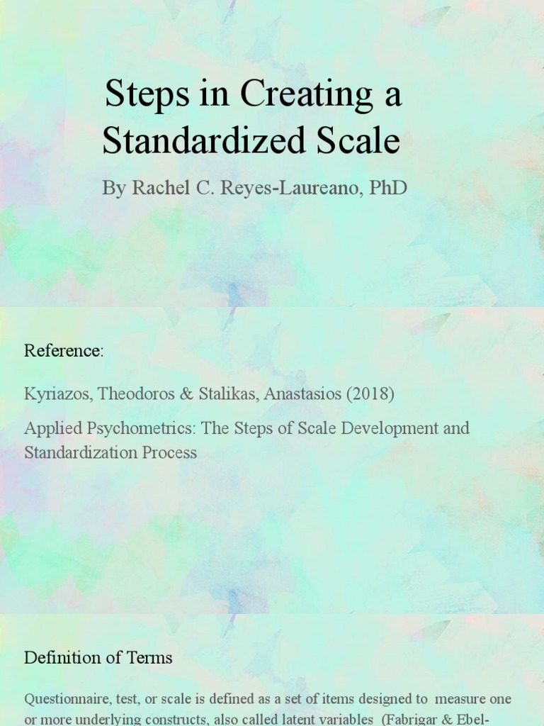 Steps in Creating A Standardized Scale | PDF | Psychometrics | Factor ...