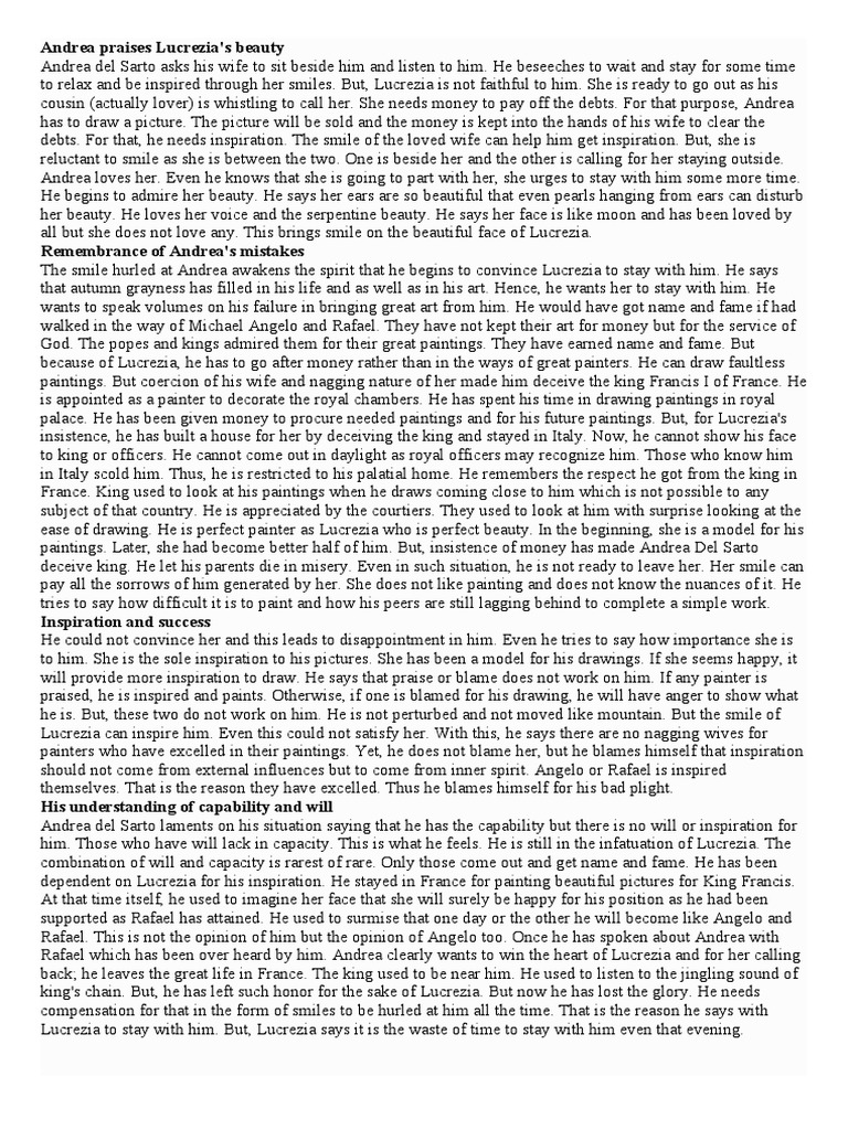 Andrea Del Sarto - MLM | PDF | Raphael | Robert Browning