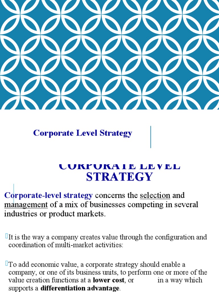 Corporate Level Strategy | PDF | Mergers And Acquisitions ...