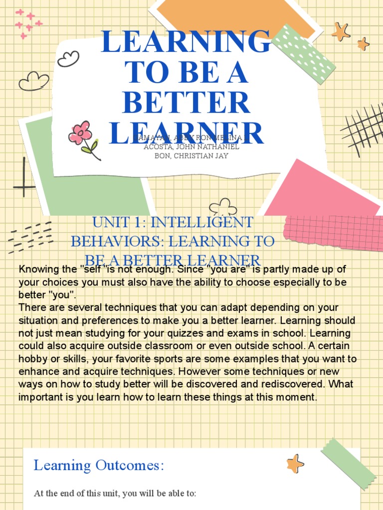 Learning To Be A Better Learner | PDF | Metacognition | Learning