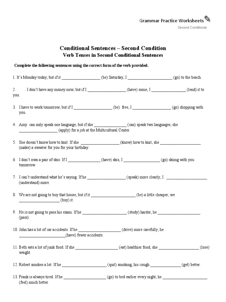 Conditional TYPE 2 Exercise | PDF | Cognitive Science | Linguistics