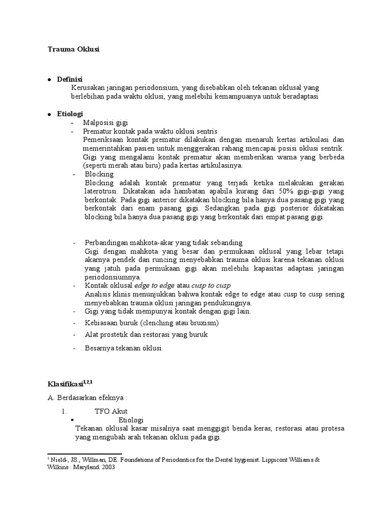 Trauma Oklusi F | PDF