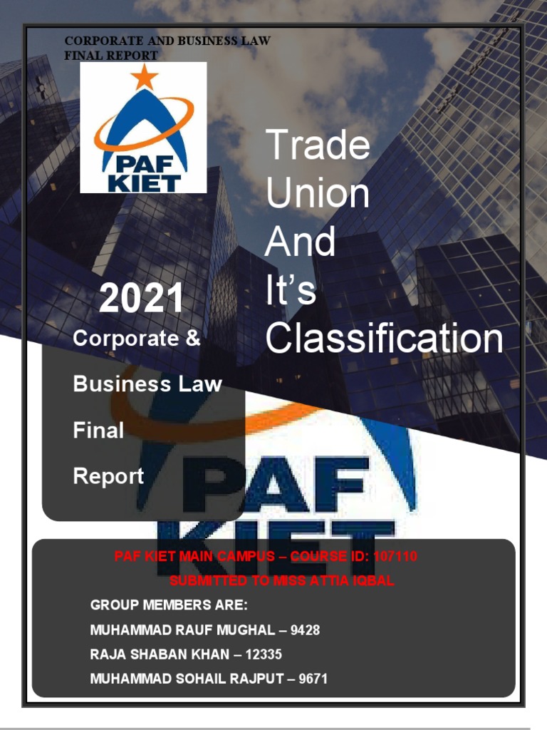 Business Law - Final Project Report | PDF | Employment | Trade Union