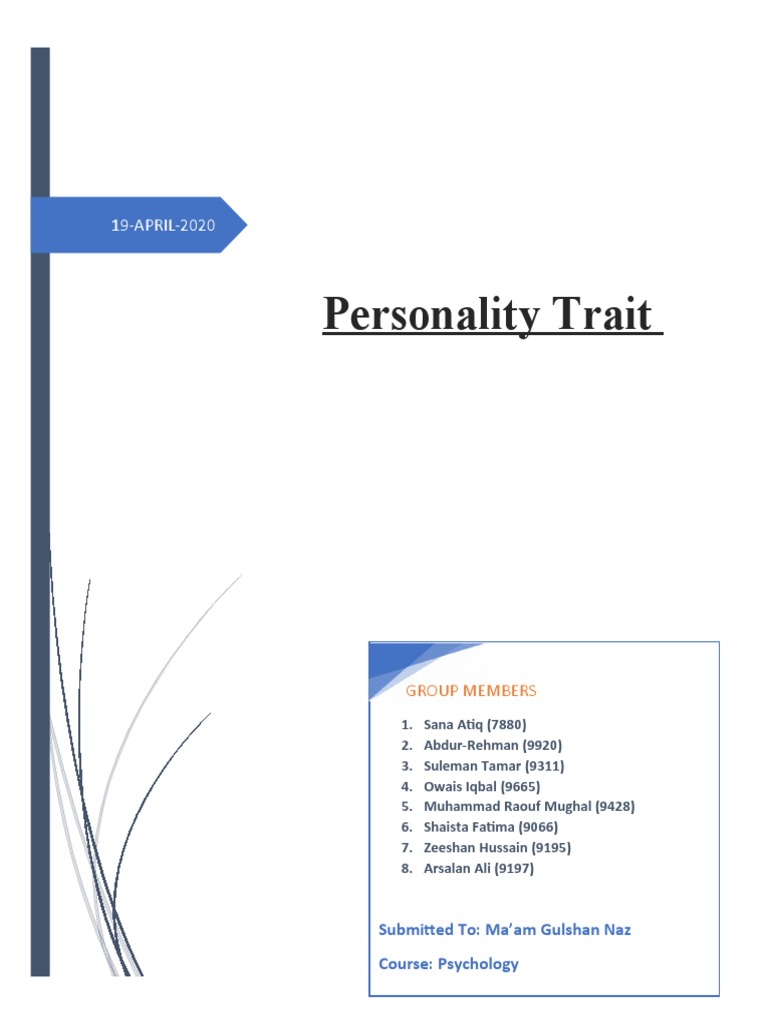 Psychology - Final Project Report | PDF | Extraversion And Introversion ...